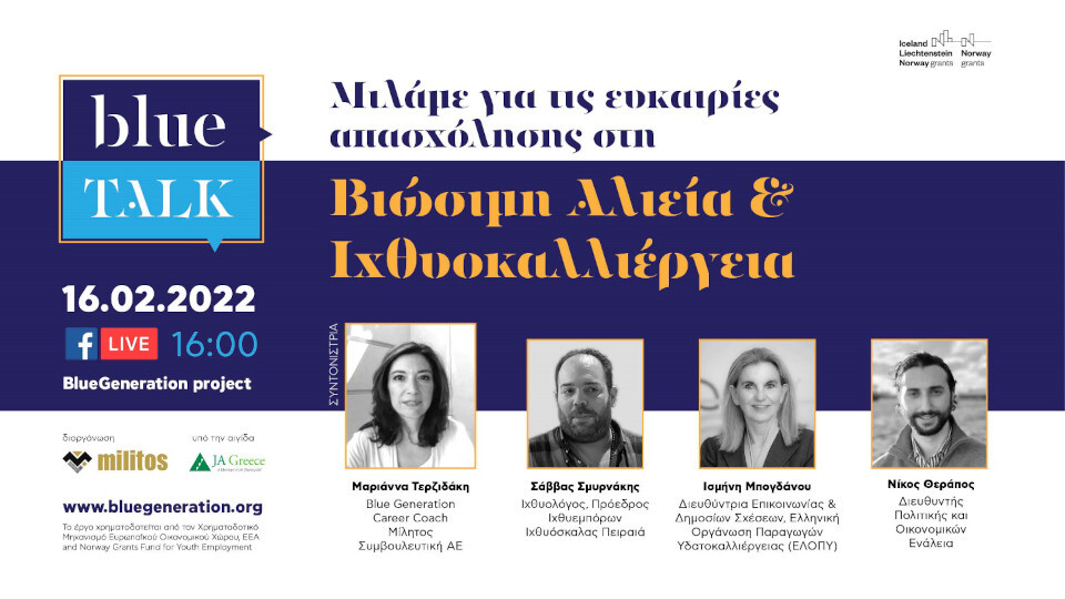 Διαδικτυακή συζήτηση Blue Talks - Ευκαιρίες εργασίας για τους νέους σe ...